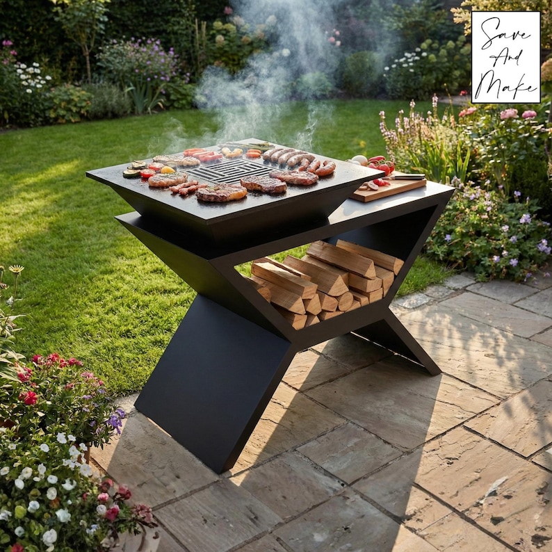 Square Fire Pit Files With Table - "pyra" - DXF, Svg, .step ...