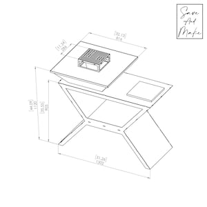 Square Fire Pit Files With Table - "pyra" - DXF, Svg, .step ...