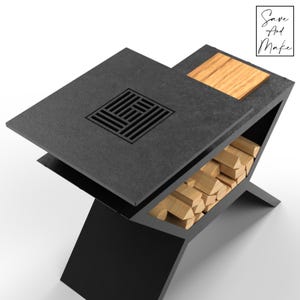 Square Fire Pit Files With Table - "pyra" - DXF, Svg, .step ...