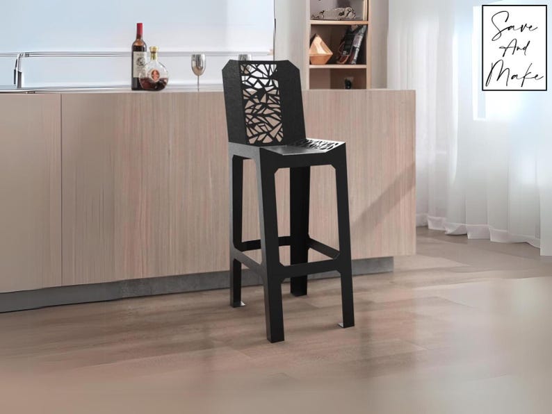 Bar Chair Files aeris DXF / Svg / Step / Manufacturing Plan / OBJ Cnc ...