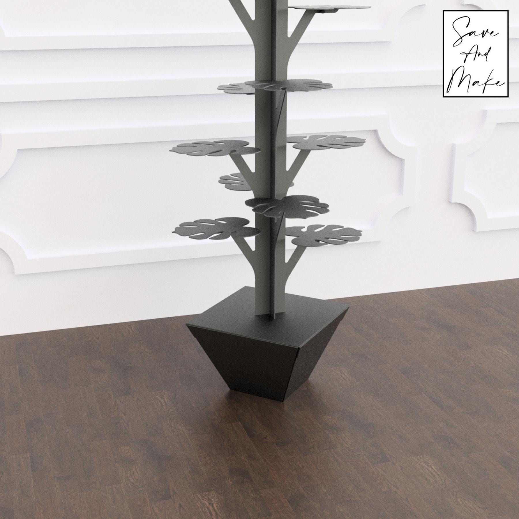 Steel Shelf Files - "monstera" - DXF, Svg, .step, Manufacturing Plan ...