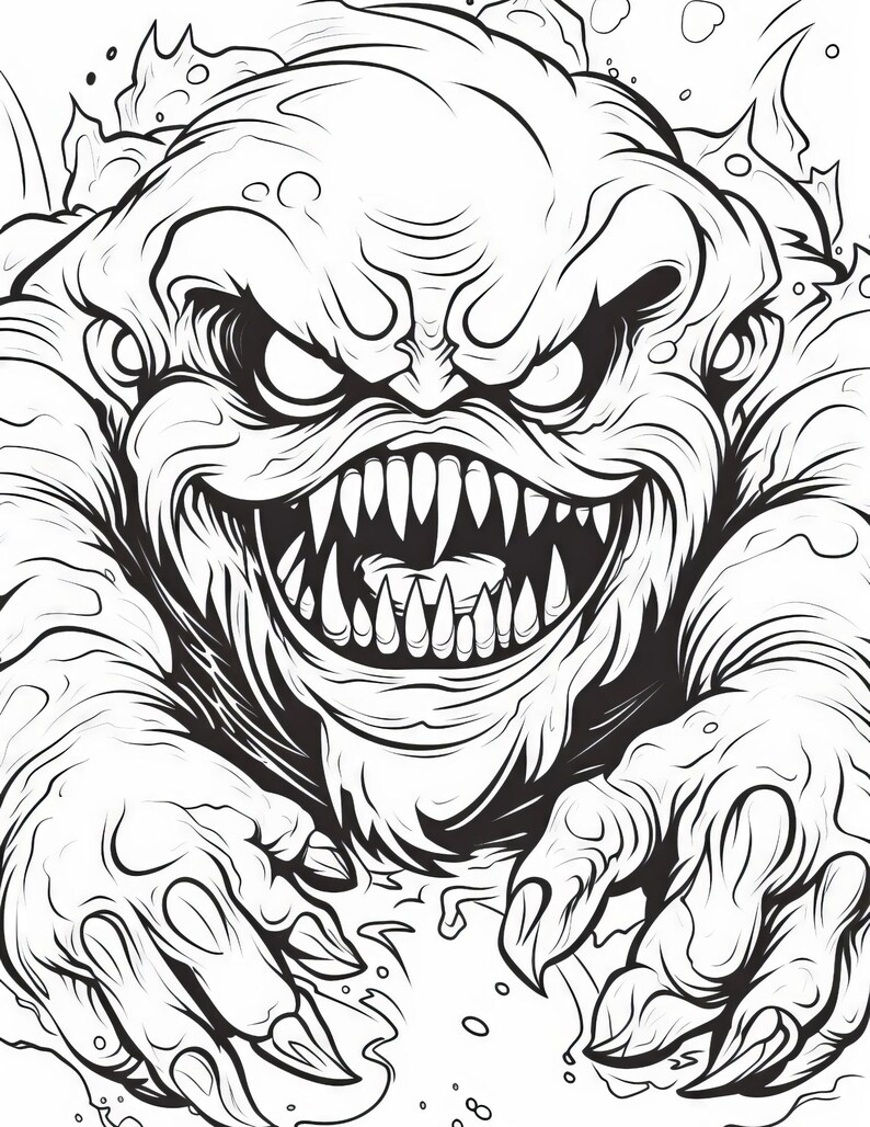 Title: Monsters Coloring Book Printable Monster-themed Coloring Pages ...