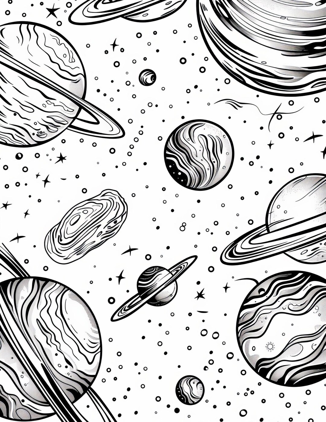 Space Coloring Book Printable Outer Space-themed Coloring Pages - Etsy