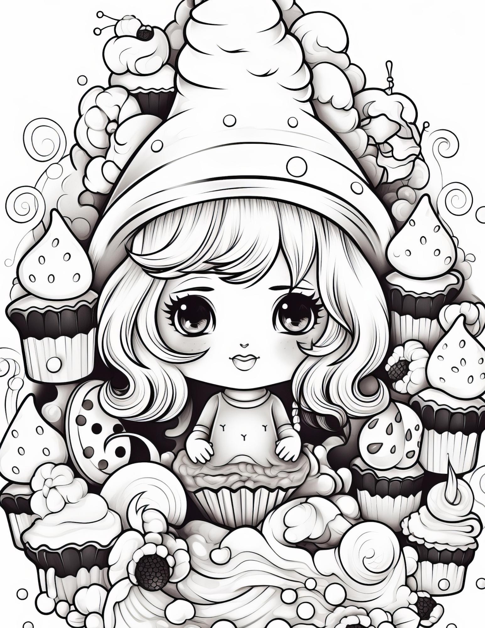 Kawaii Fantasy Coloring Book for Kids & Adults Printable Cute Fantasy ...