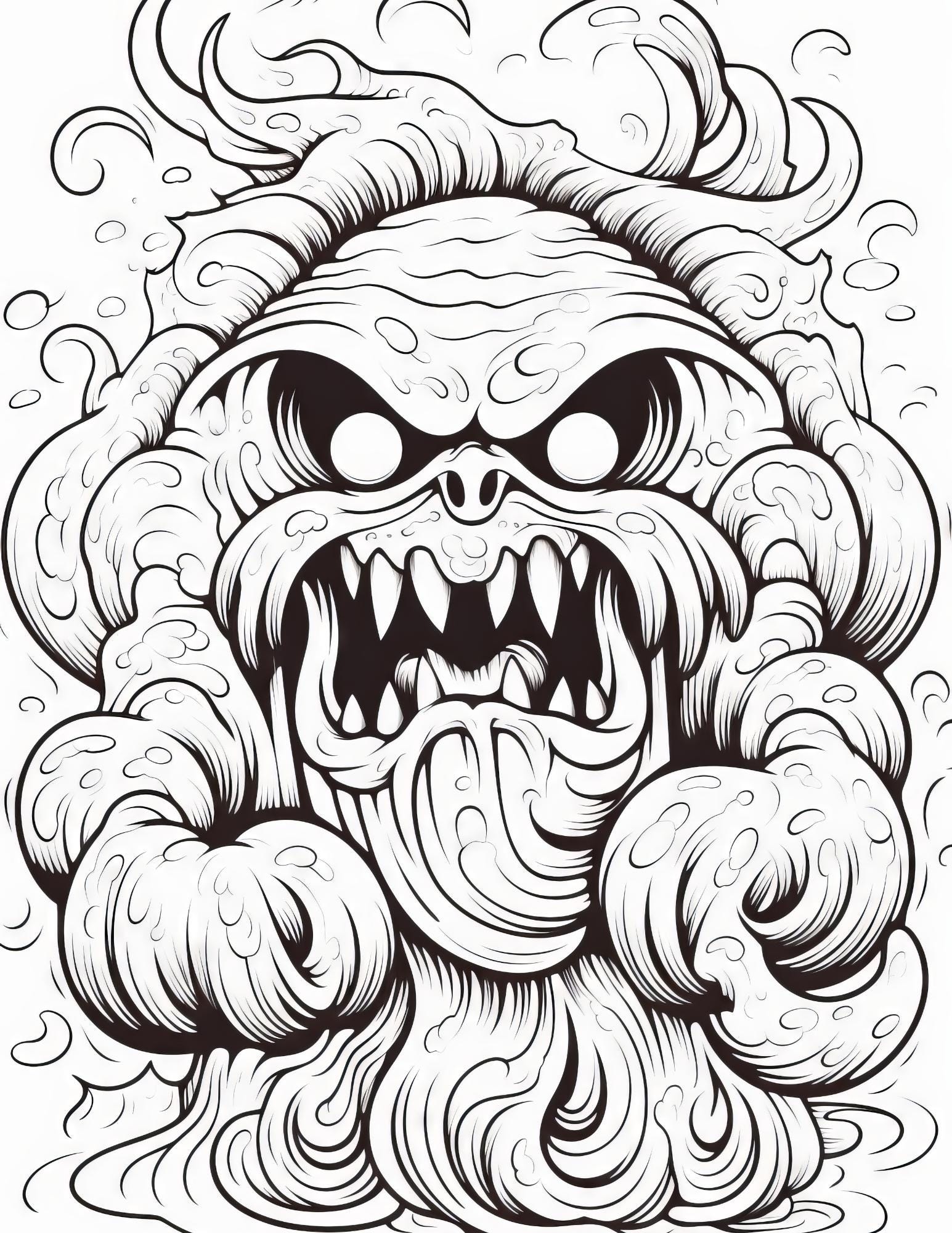 Title: Monsters Coloring Book Printable Monster-themed Coloring Pages ...