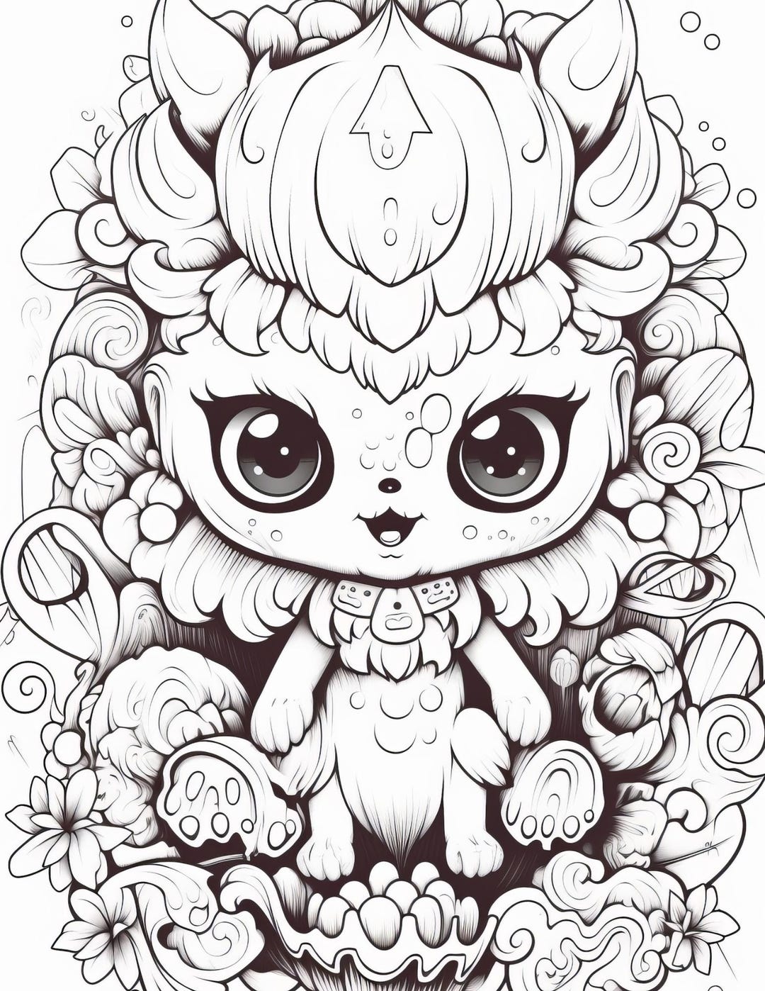 Kawaii Fantasy Coloring Book for Kids & Adults Printable Cute Fantasy ...
