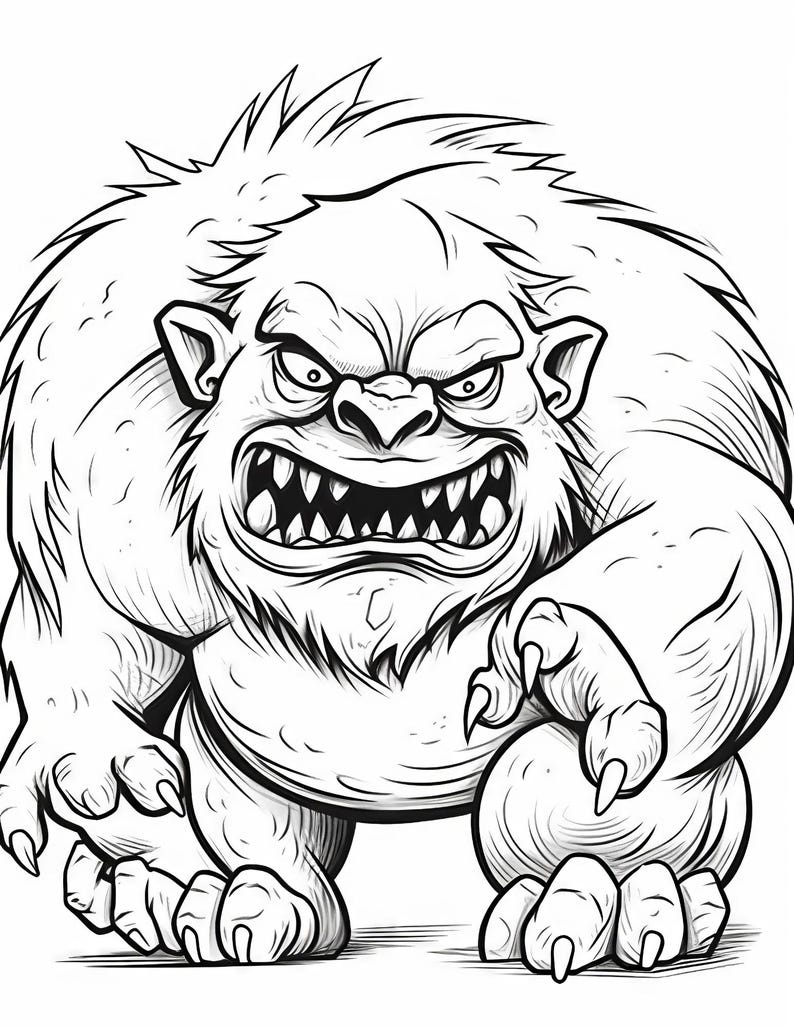 Title: Monsters Coloring Book Printable Monster-themed Coloring Pages ...