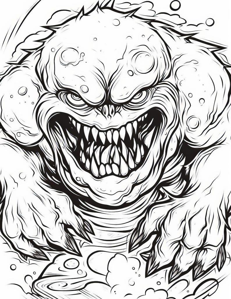 Title: Monsters Coloring Book Printable Monster-themed Coloring Pages ...