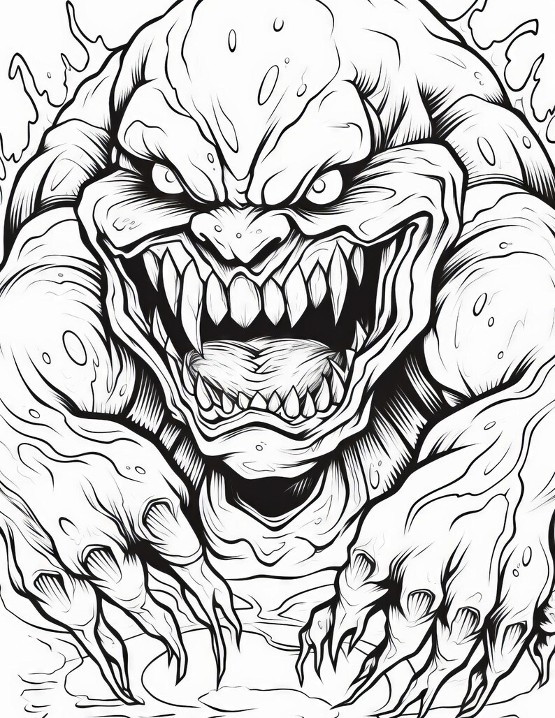 Title: Monsters Coloring Book Printable Monster-themed Coloring Pages ...