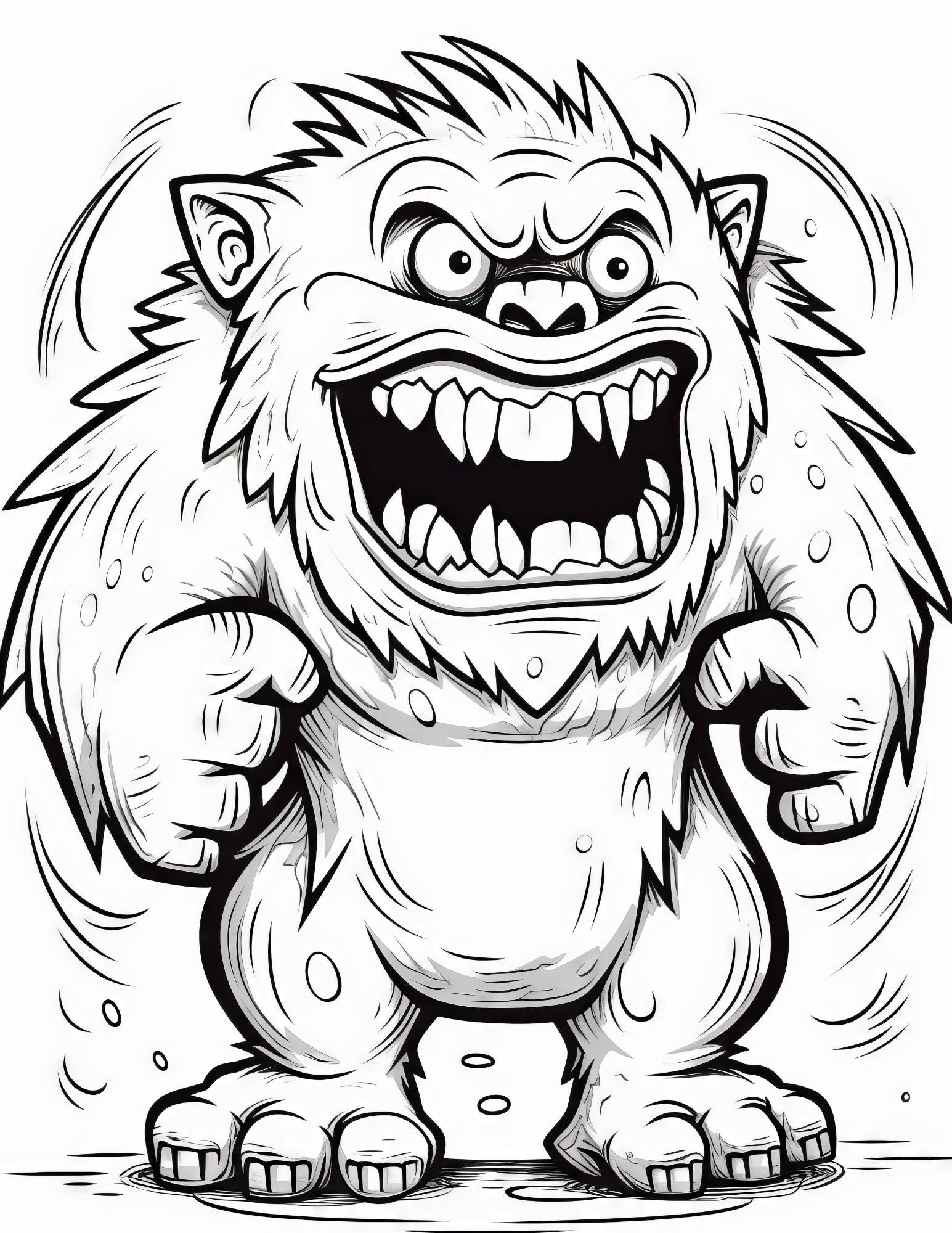 Title: Monsters Coloring Book Printable Monster-themed Coloring Pages ...