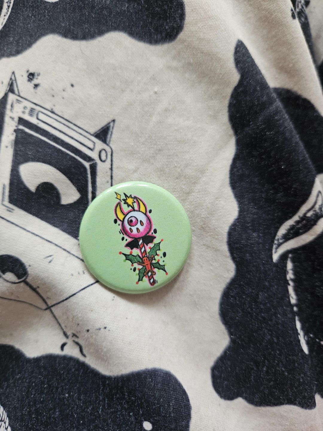Halloween Eyeball Candy Cane Badge Accessorie - Etsy