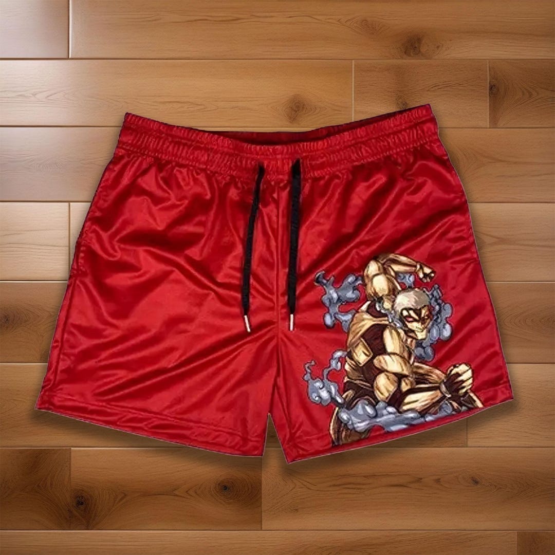 Men's Anime Graphic Titan Character Graphic Gym Shorts, Manga Anime Men ...