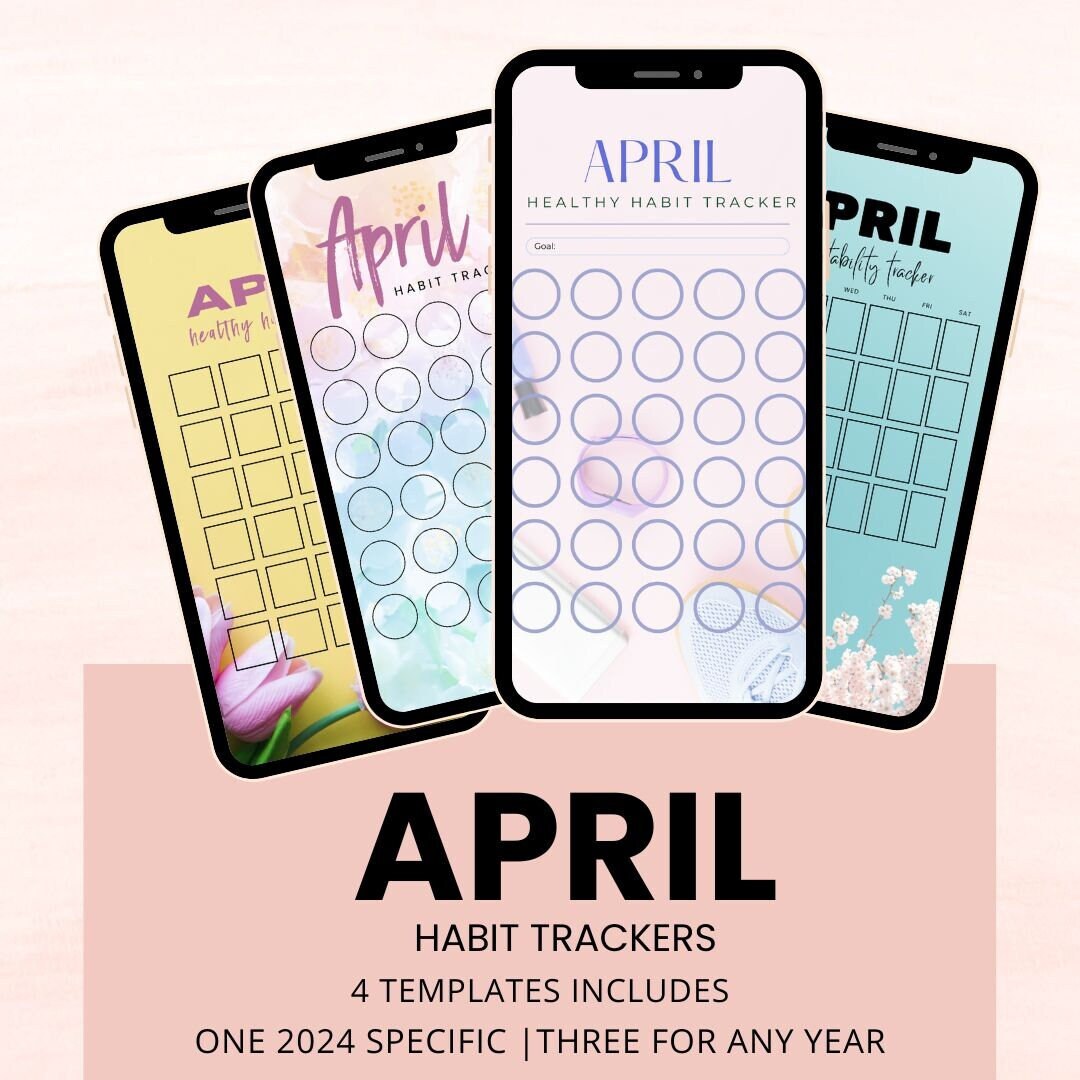 April 2024 Habit Tracker SOCIAL MEDIA | IG Stories | Workout ...