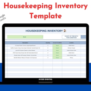 Editable Housekeeping Inventory Template | Easy to Use Digital Download ...