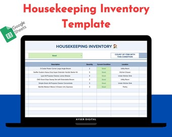 Housekeeping Inventory Template | Editable & Easy to Use | Digital ...