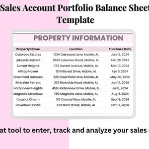 Sales Account Portfolio Balance Sheet Template, Google Sheets Finance ...