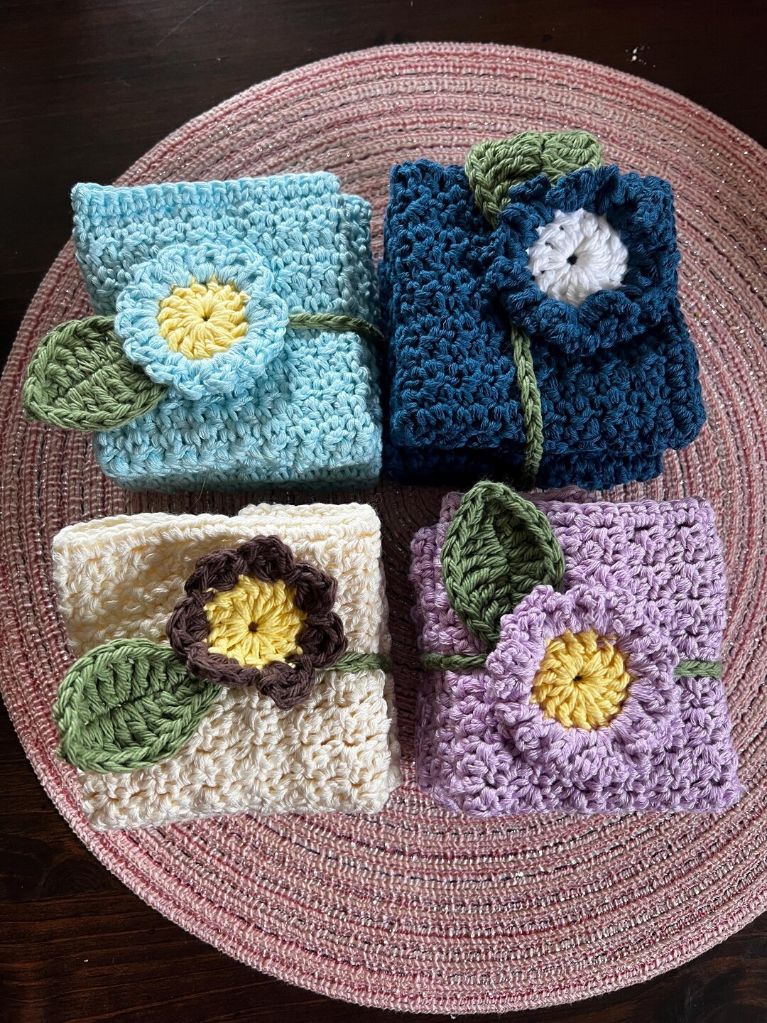 Handmade Crochet Dish Rag Set - Set of 3 Dish Rags - Etsy