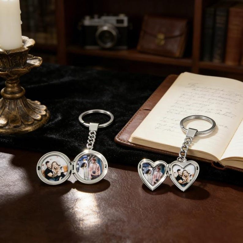 Custom Photo Keychain,memorial Keyring, Engraved Keychain, Charm Heart ...