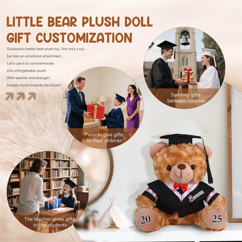 Custom Graduation Bear 2026, Personalized Graduation Bear With Name ...