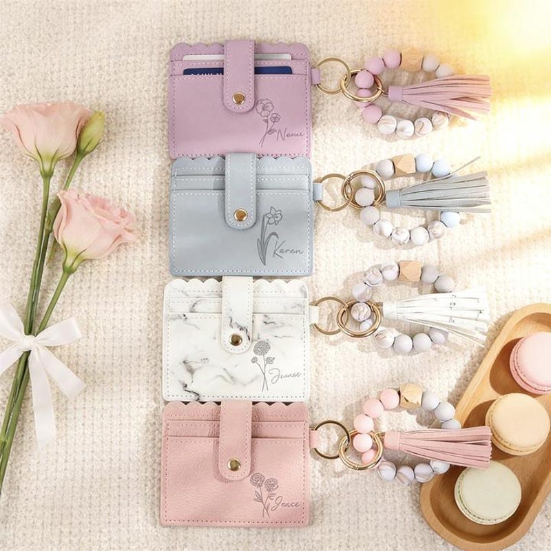 Flower Name Key Ring - Etsy