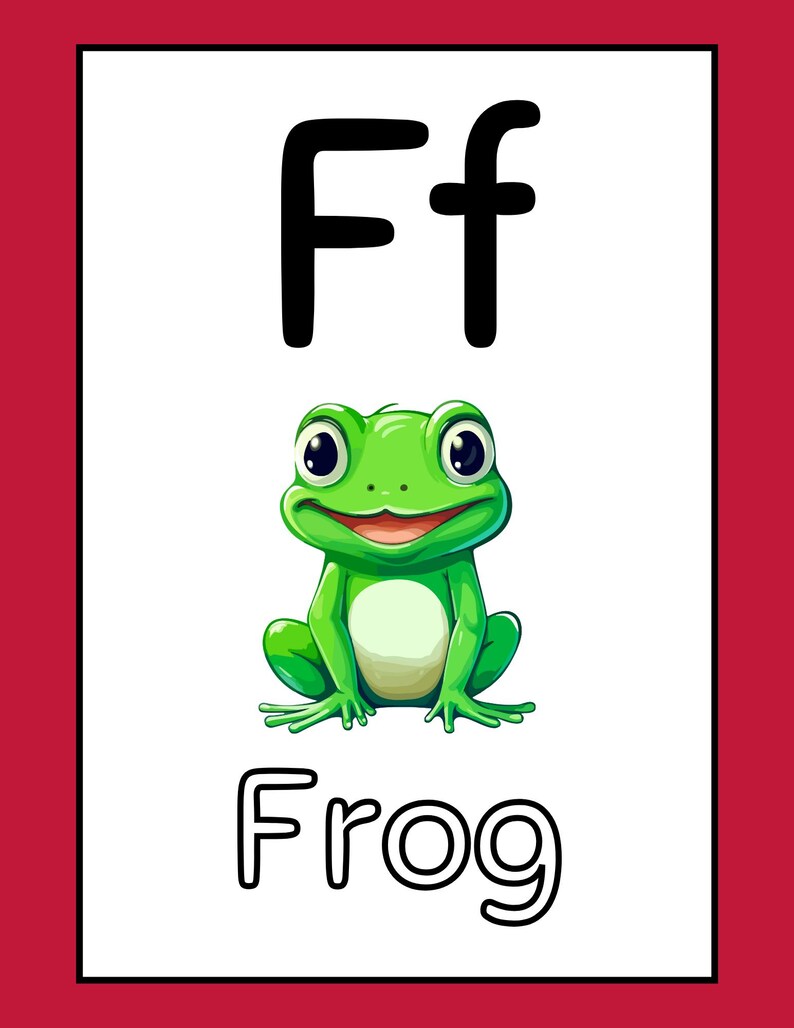 A-Z Flash Cards: Fruits and Animals - Etsy