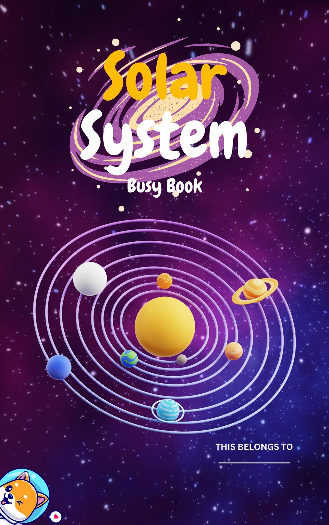Busy Book Solar System printable and Editable Template - Etsy