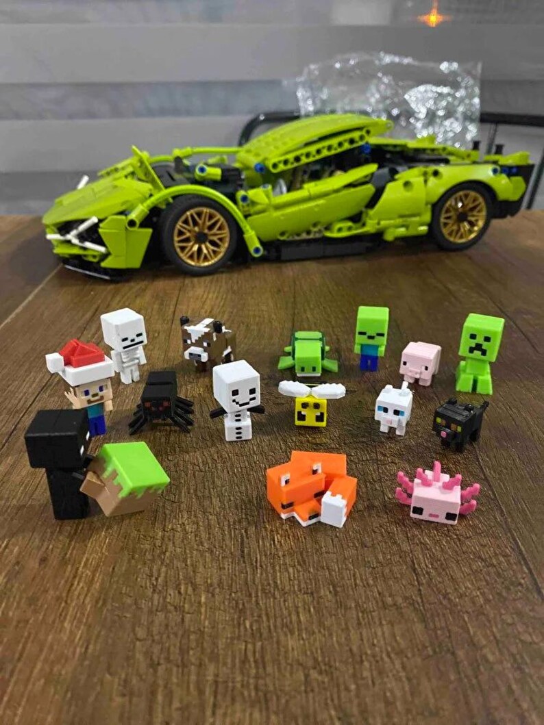 Minecraft Figure Mini Lego Set 15 PCS for Kids Ornament Decorative ...