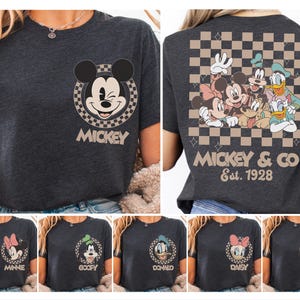 Retro Disney Checkered Matching Shirts, Retro Mickey and Friends Tee ...