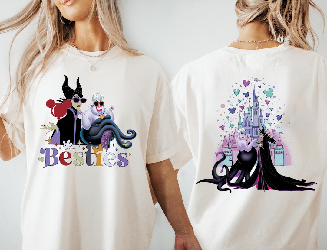 Maleficent and Ursula Besties Shirt, Disney World Evil Best Friends ...