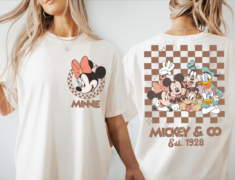 Retro Disney Checkered Matching Shirts, Retro Mickey and Friends Tee ...
