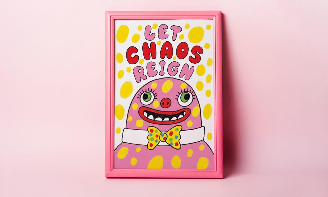 Mr Blobby Art Print: Let Chaos Reign, 90s Retro - Etsy UK