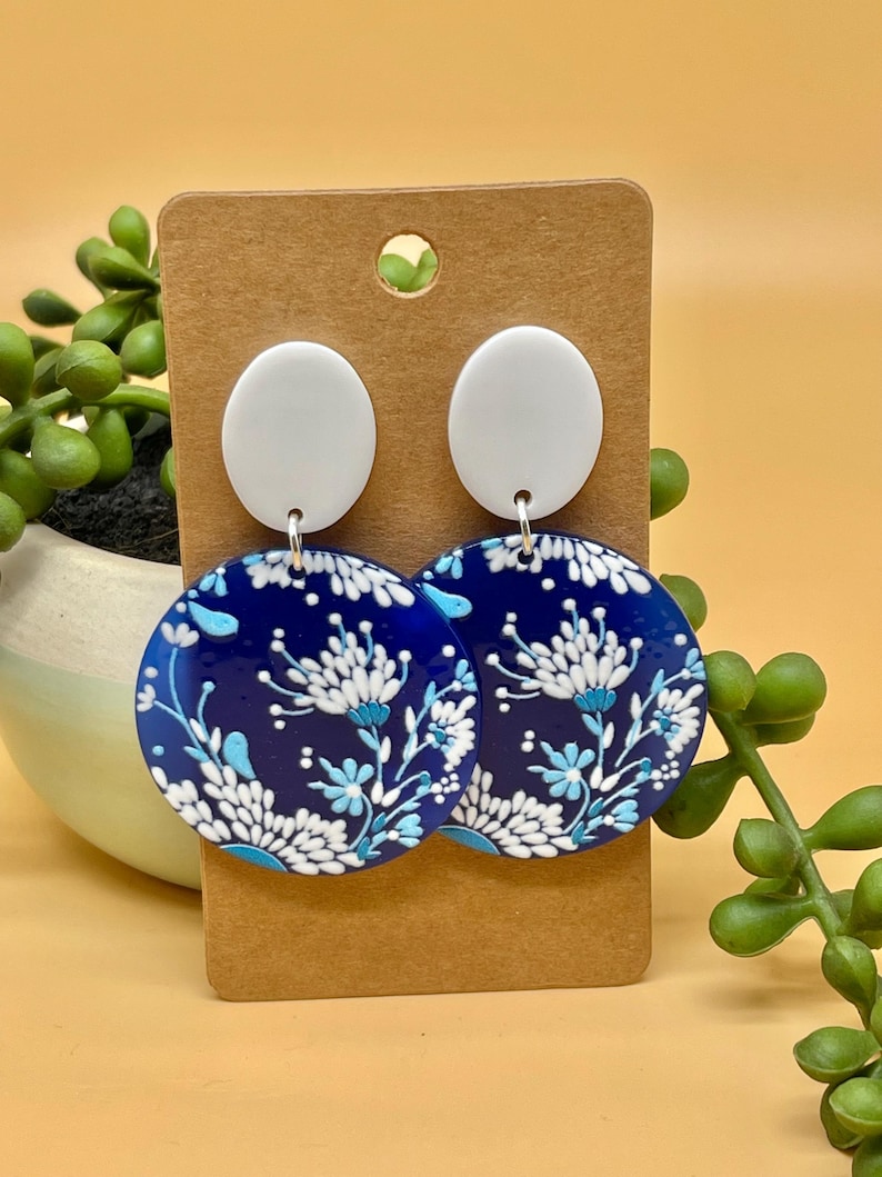 Vibrant Resin Acrylic Dangle Earrings | Geometric Circle & Oval Designs ...