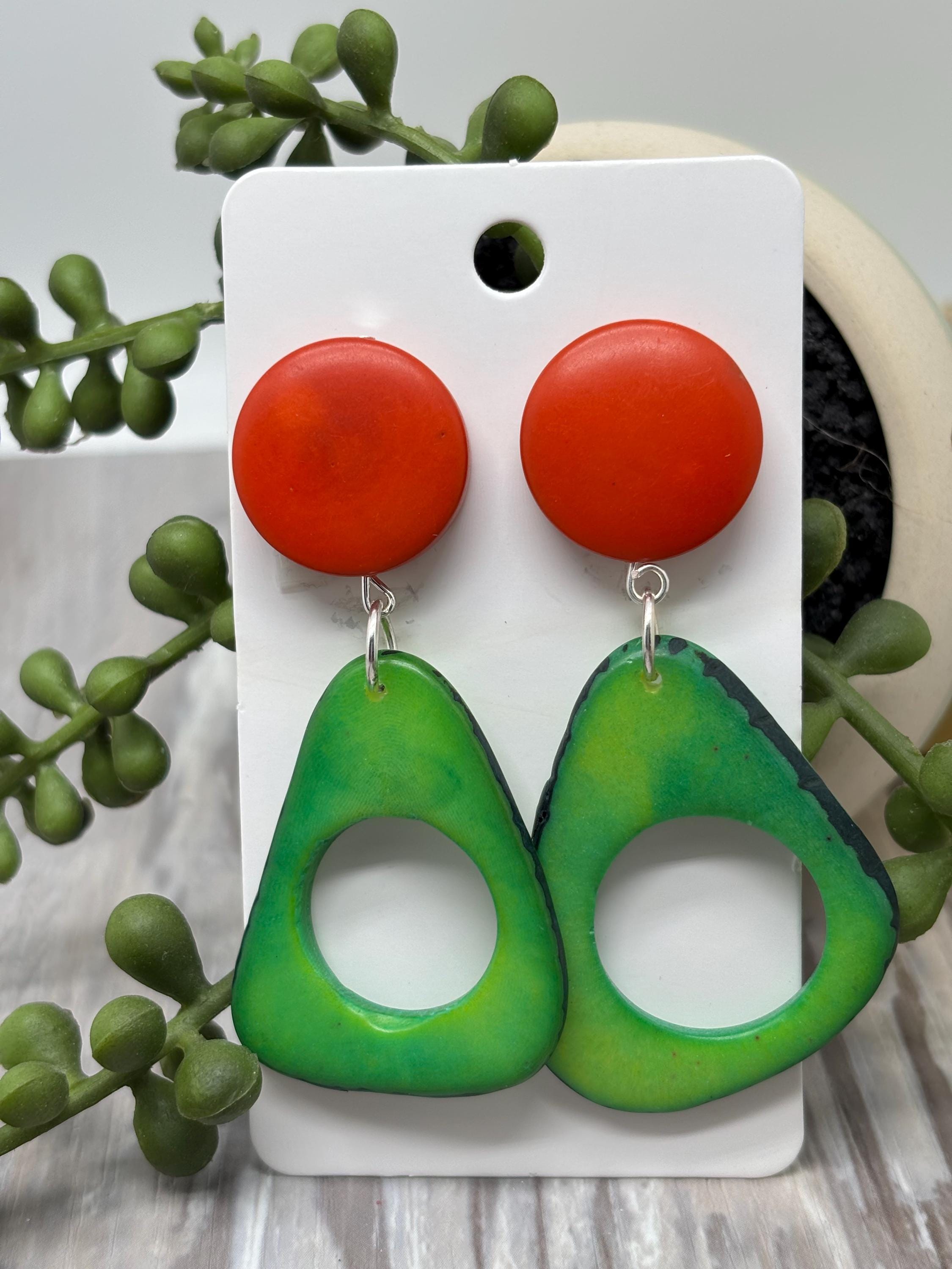 Eco-friendly Tagua Nut Loop Dangle Drop Earrings | Vibrant Boho Chic ...
