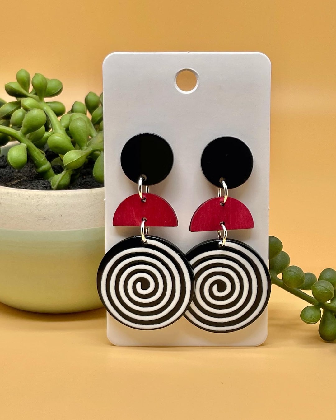 Vibrant Resin Acrylic Dangle Earrings | Geometric Circle & Oval Designs ...