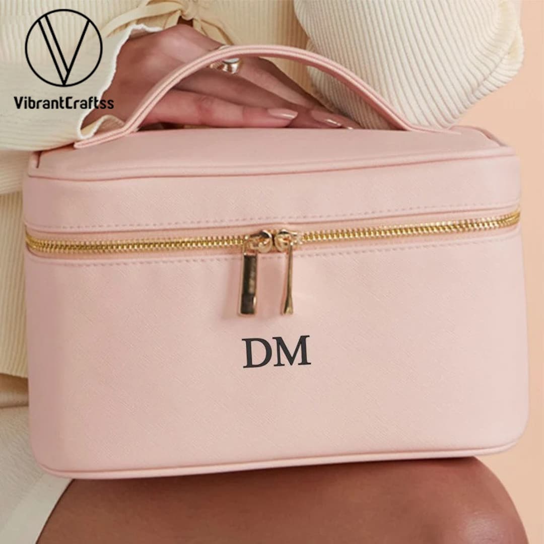 Personalised Vanity Makeup Case, Custom Leather Engraved Monogram ...