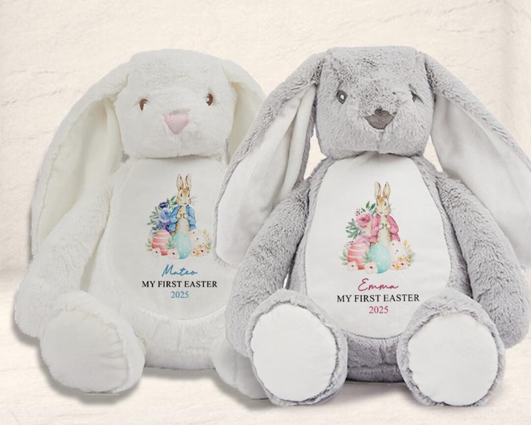 Personalised My First Easter Plush Bunny, Custom Baby Name Easter Bunny ...