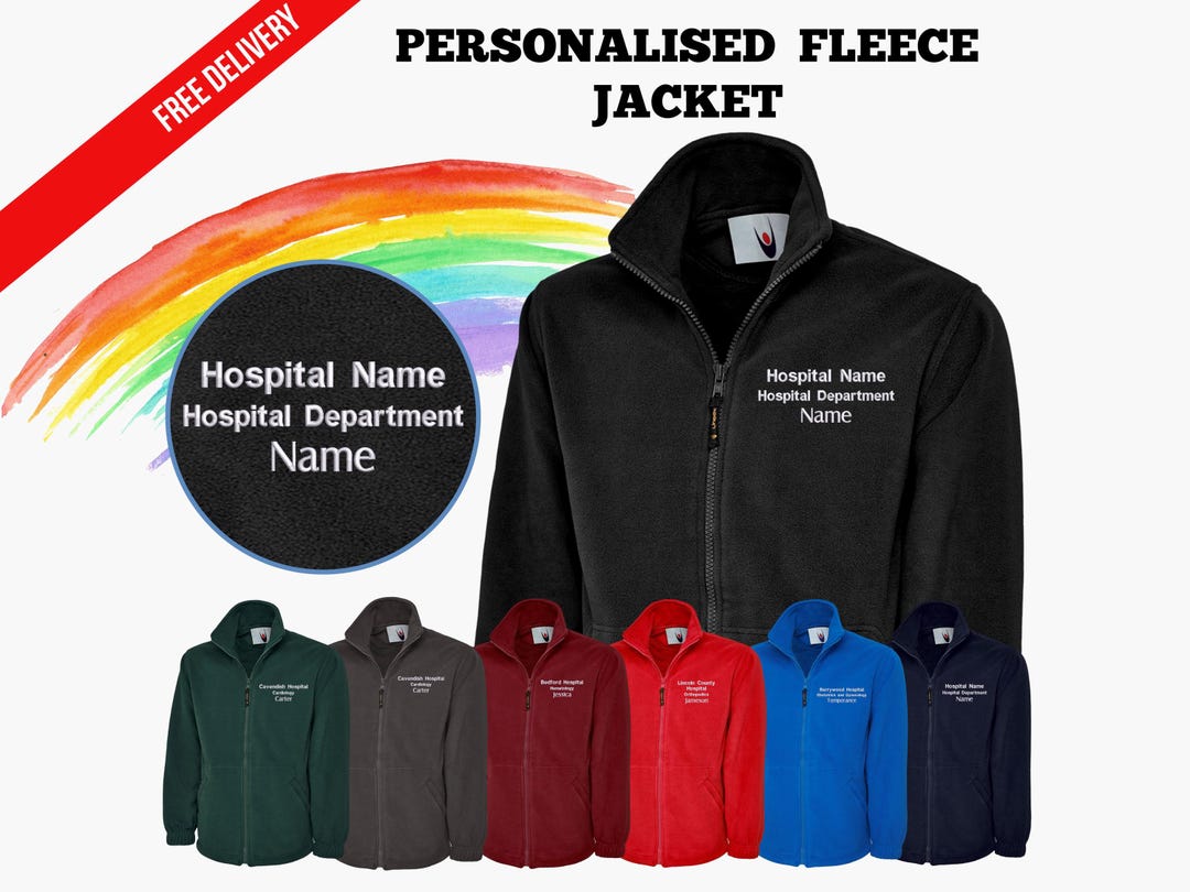 Personalised Embroidered Nurse Fleece Jacket, Custom Hospital ...