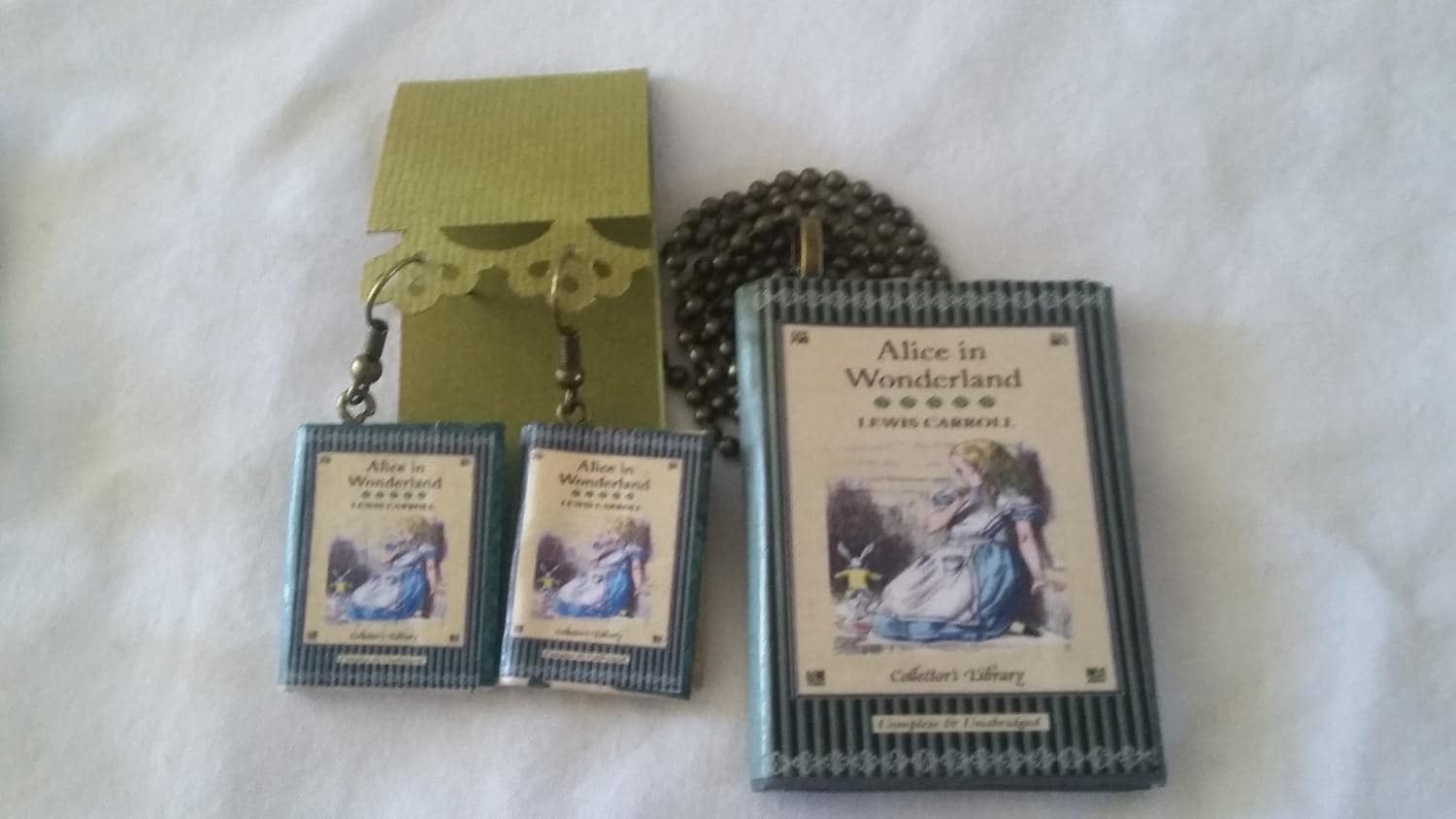 Alice in Wonderland - Mini-book Pendant - Alice in Wonderland Jewelry ...