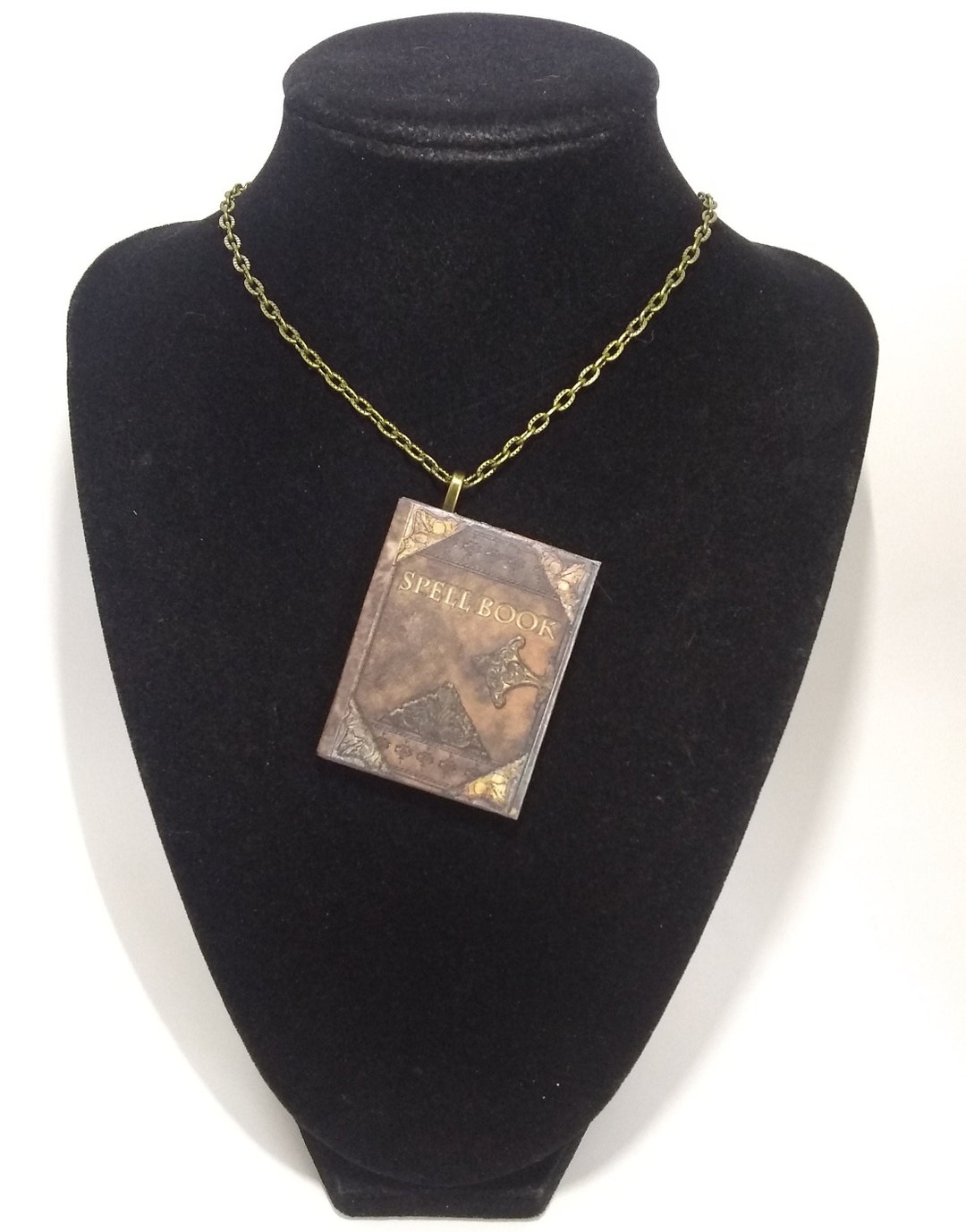 Spell Book Pendant/ornament - Book Necklace - Spell Book Pendant ...