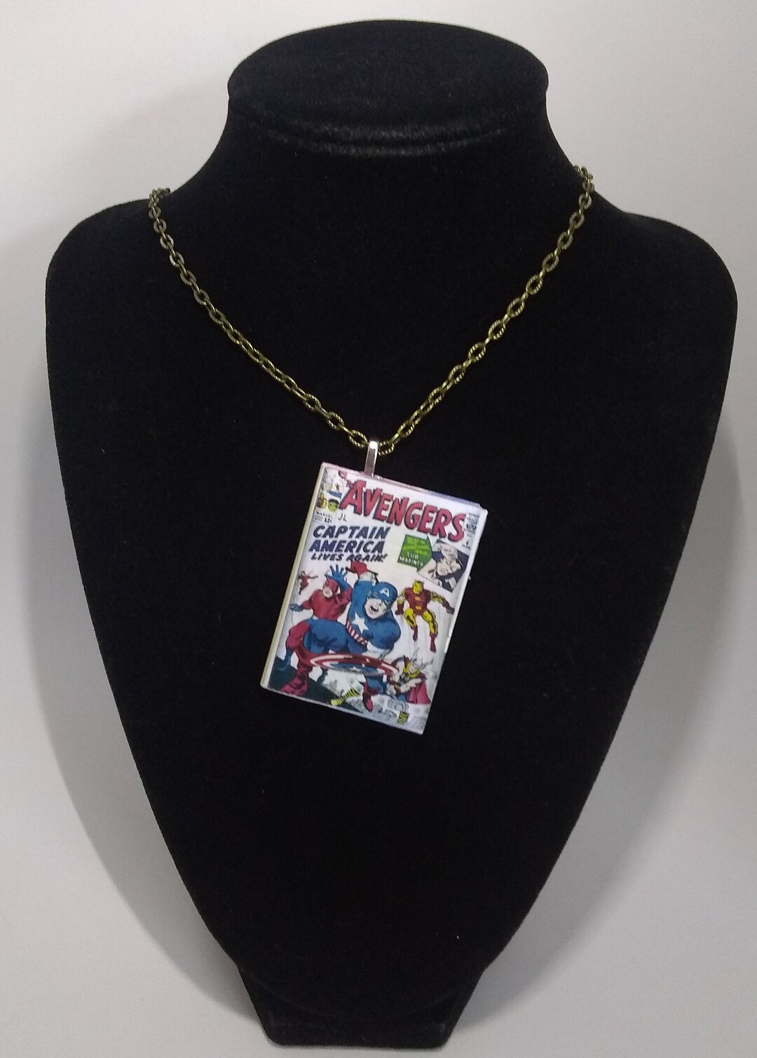 Avengers Comic Book Pendant Comic Book Pendant Comic Book Necklace ...