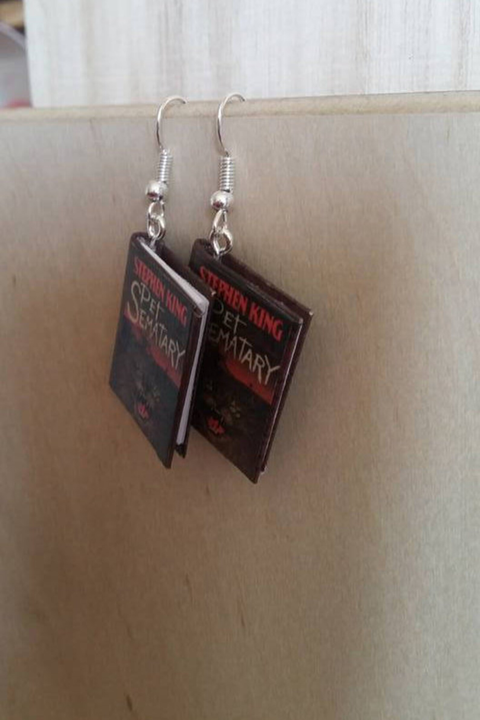 Pet Sematary Mini Book Earrings - Pet Sematary Jewelry - Stephen King ...
