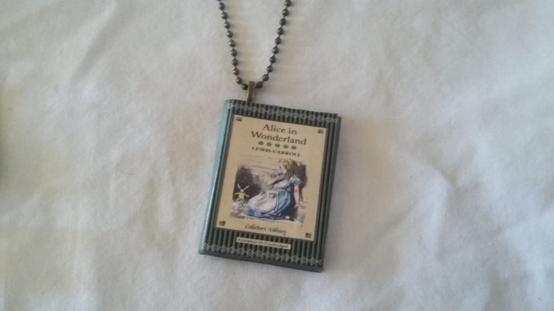 Alice in Wonderland - Mini-book Pendant - Alice in Wonderland Jewelry ...