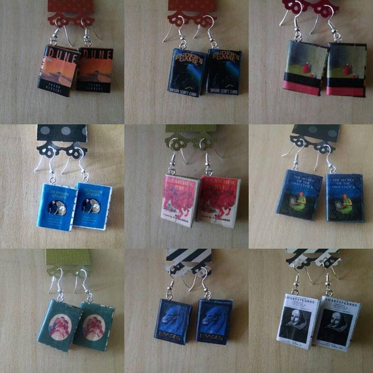 Shakespeare Book Earrings / Gift for Her / Book Lover Gift / Book ...