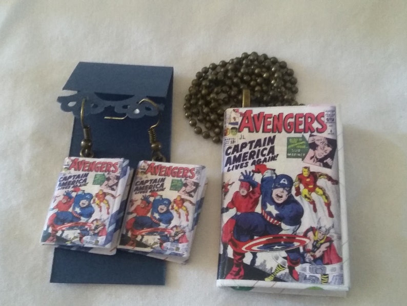 Avengers Comic Book Pendant Comic Book Pendant Comic Book - Etsy