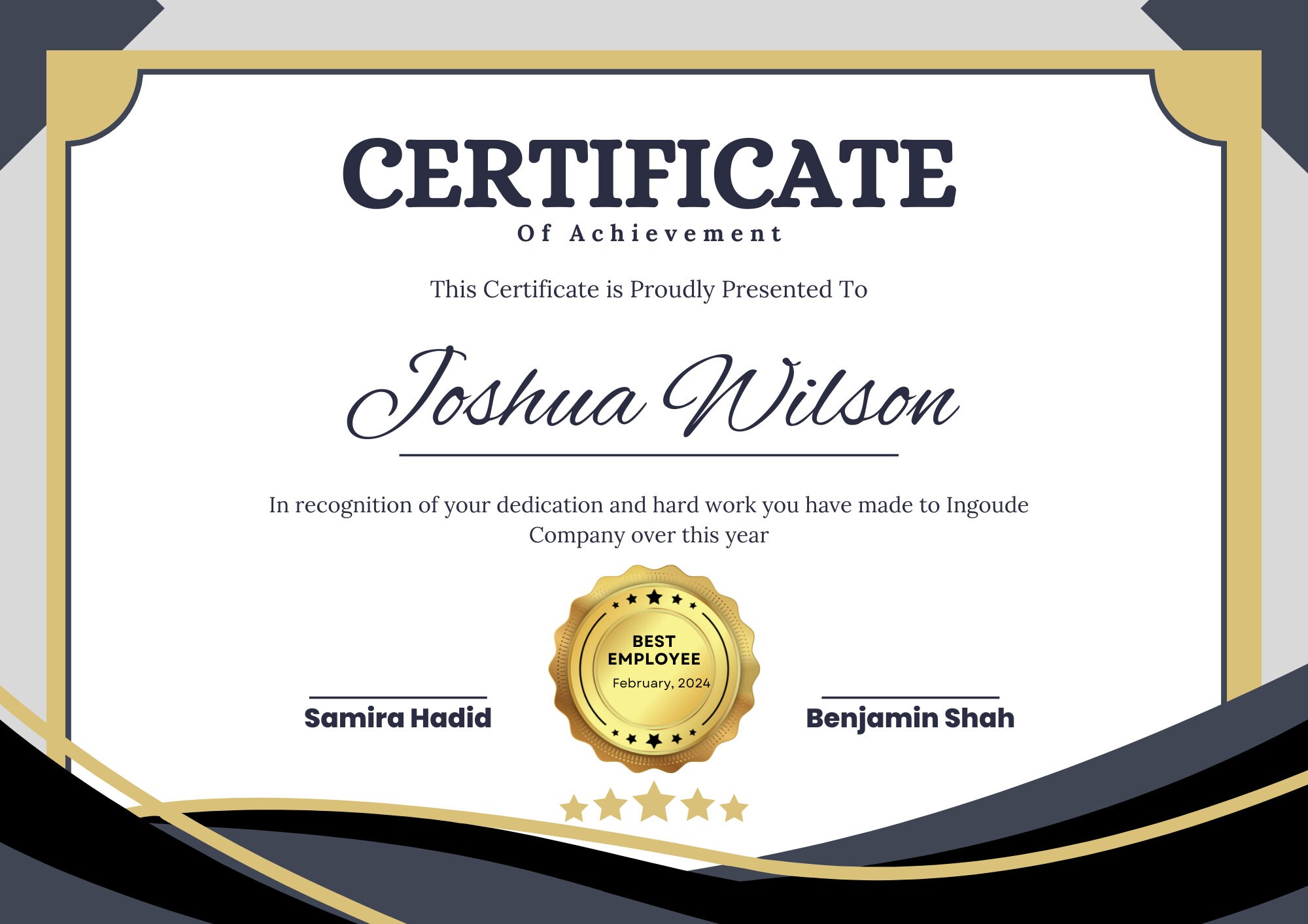 Customizable Certificate of Achievement Editable Certificate Template ...