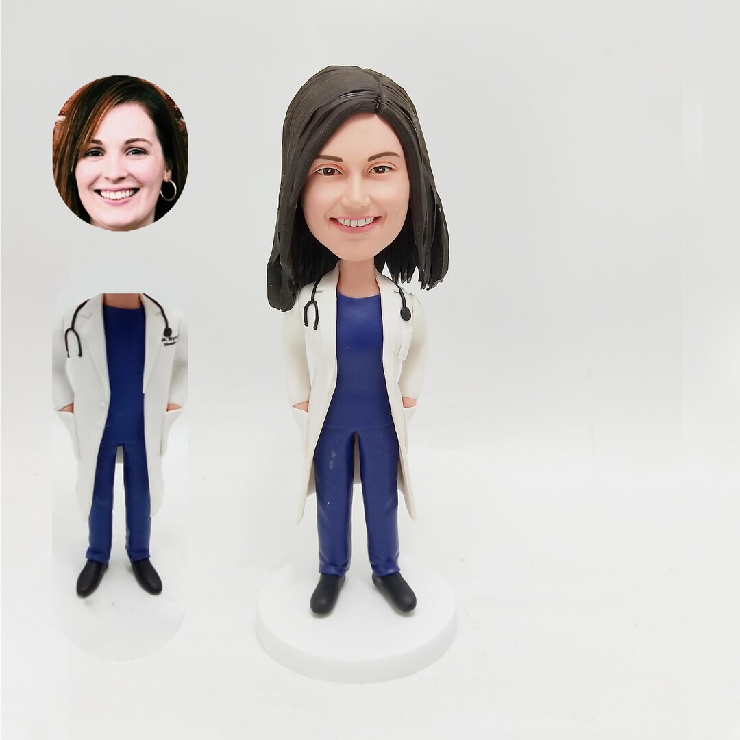 Custom Female Doctor Bobblehead: Handmade Polymer Clay Figurine - Etsy