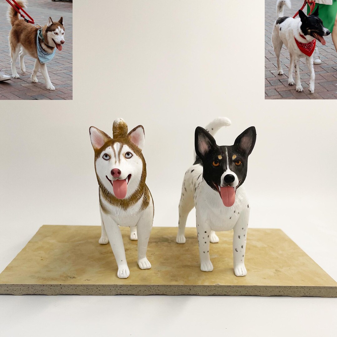 Custom Polymer Clay Pet Sculpture: Siberian Husky Cake Topper - Etsy