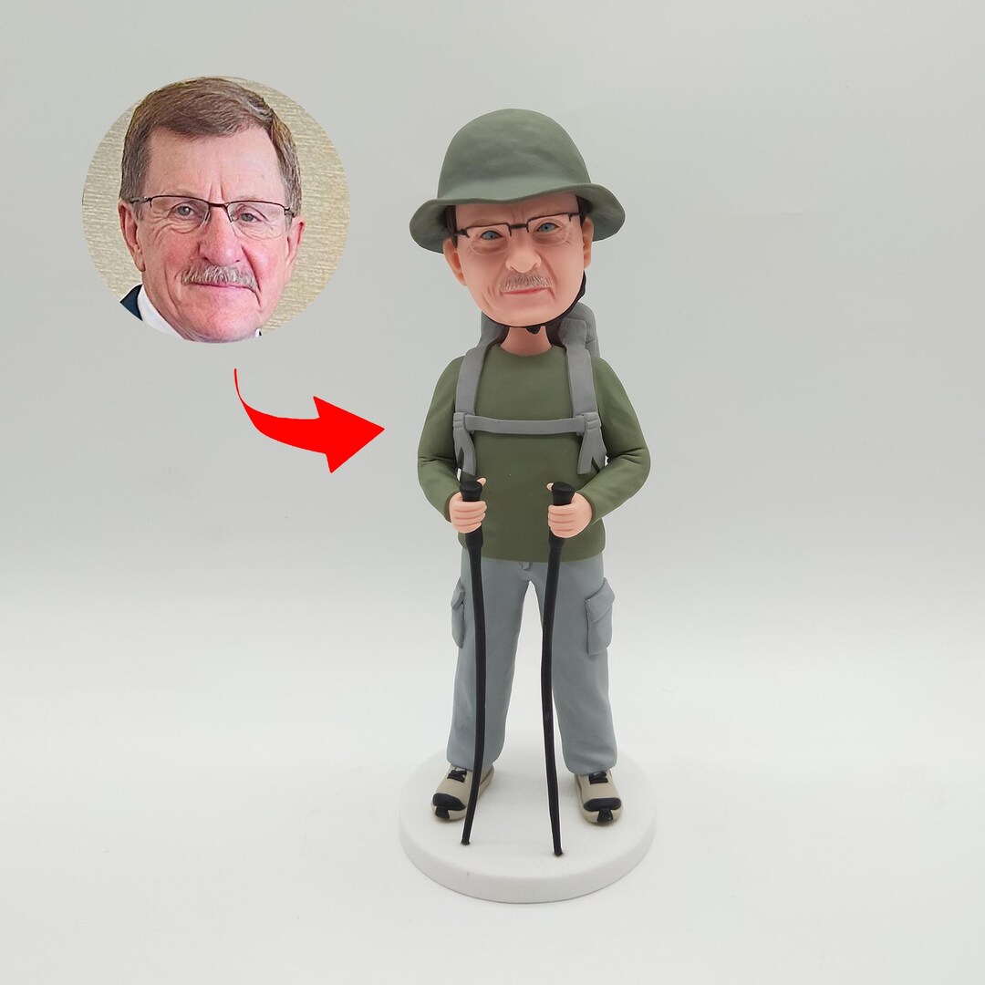 Custom Hiker Bobblehead: Personalized Polymer Clay Explorer Figurine - Etsy