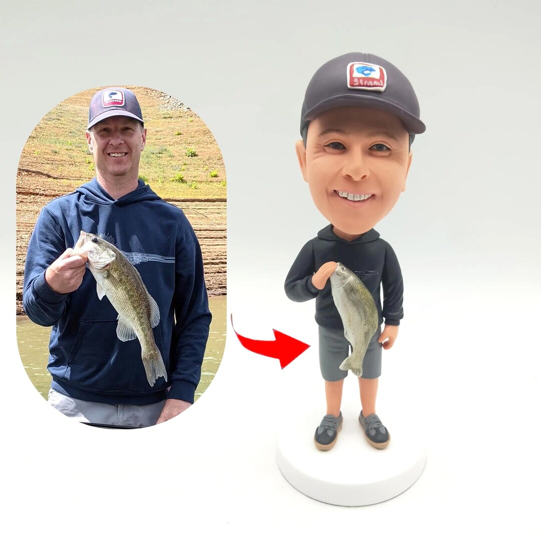 Custom Fisherman Bobblehead: Personalized Fishing Gift - Etsy