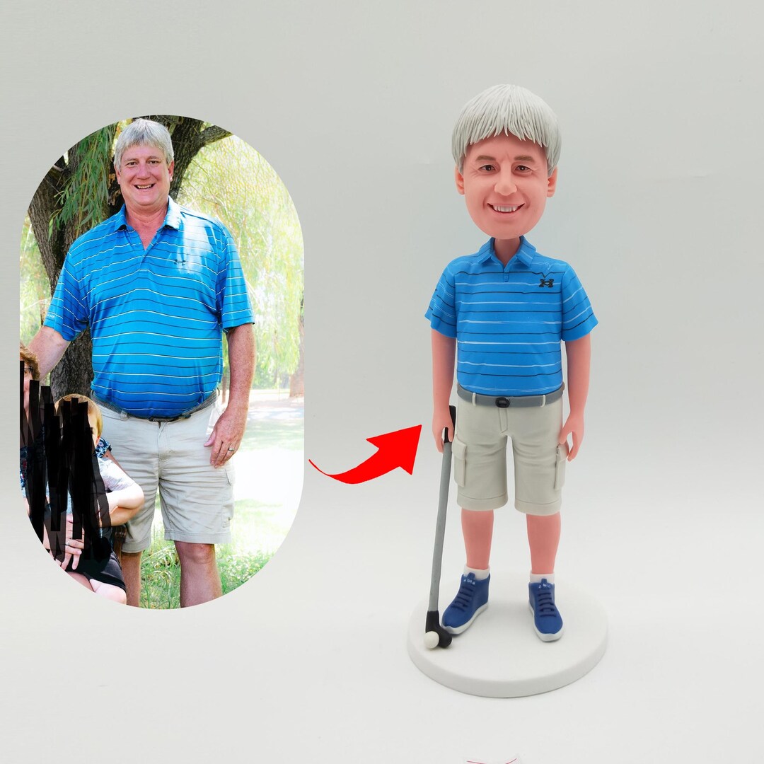 Custom Golf Bobblehead: Personalized Golfer Figurine, Polymer Clay - Etsy